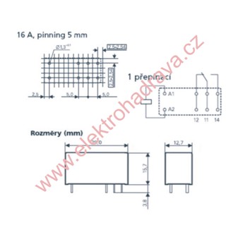 ELEKTRO HADRAVA s.r.o - Relé RT314024 1P 16A 24VDC 5mm